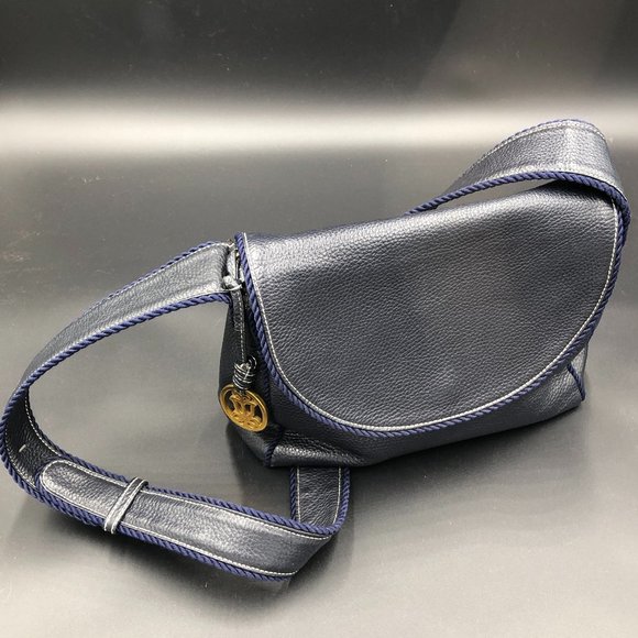 Lladro | Bags | Lladro Dark Blue Leather With Blue Braided Rope | Poshmark